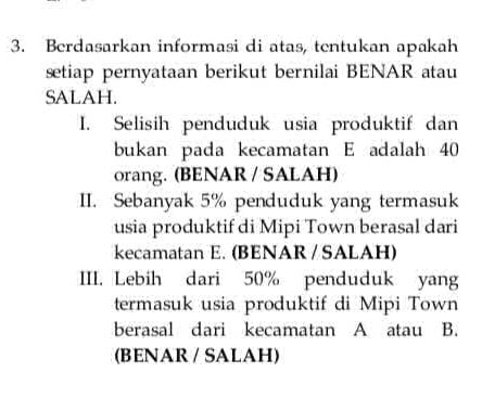 3. Berdasarkan informasi di atas, tentukan | StudyX