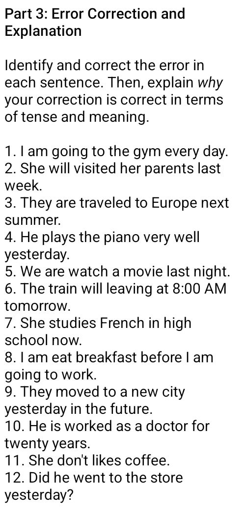 Identify and correct the error in each | StudyX