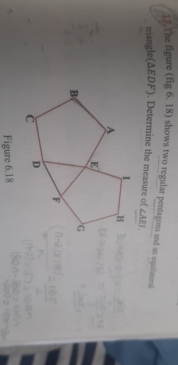 17. The figure (fig 6. 18) shows two regular | StudyX
