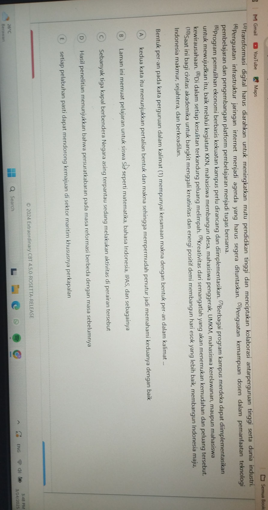 Bentuk per-an pada kata perguruan dalam | StudyX