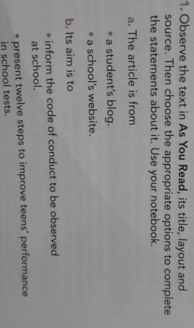 1. Observe the text in As You Read, its | StudyX