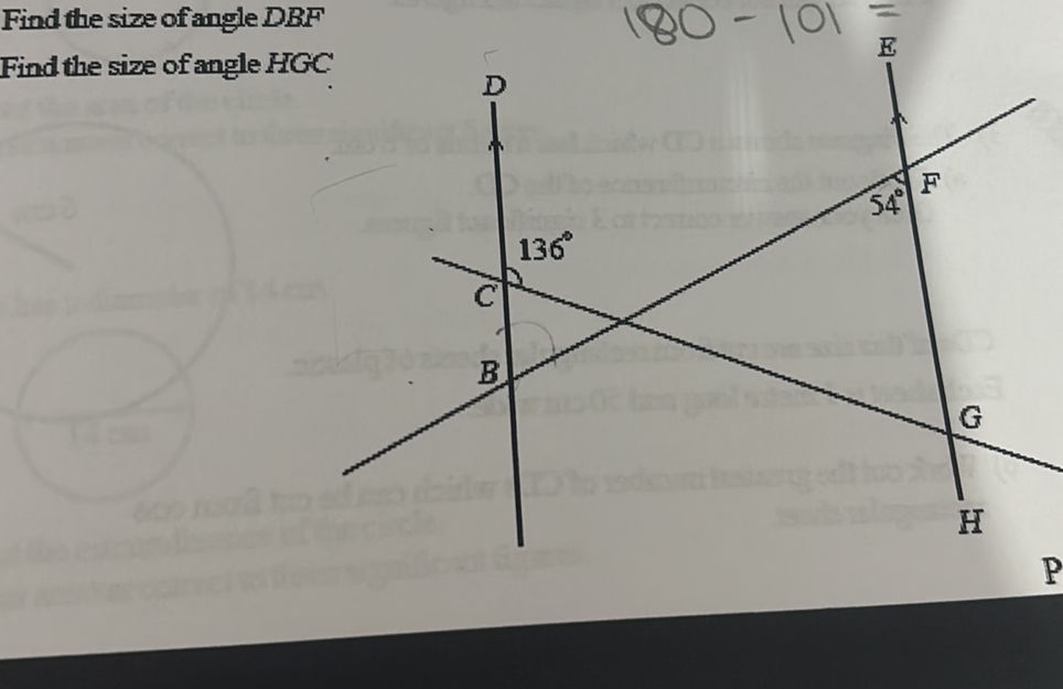 Find the size of angle DBF Find the size of | StudyX