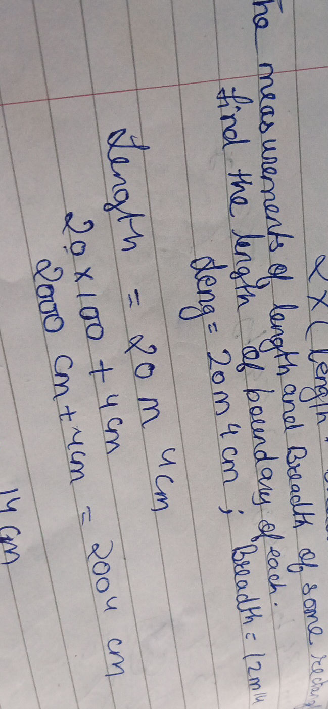 The measurements of length and breadth of | StudyX