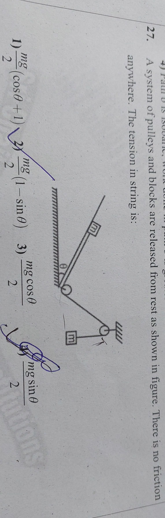 27. A system of pulleys and blocks are | StudyX