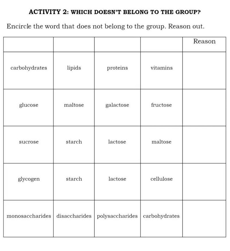 ACTIVITY 2: WHICH DOESN'T BELONG TO THE | StudyX