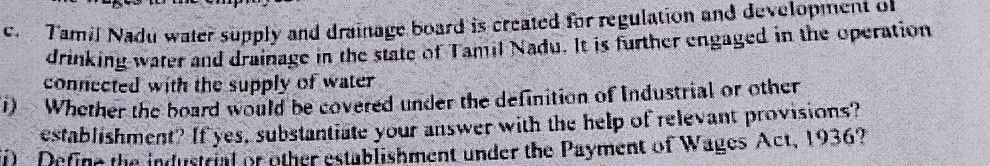 c. Tamil Nadu water supply and drainage | StudyX