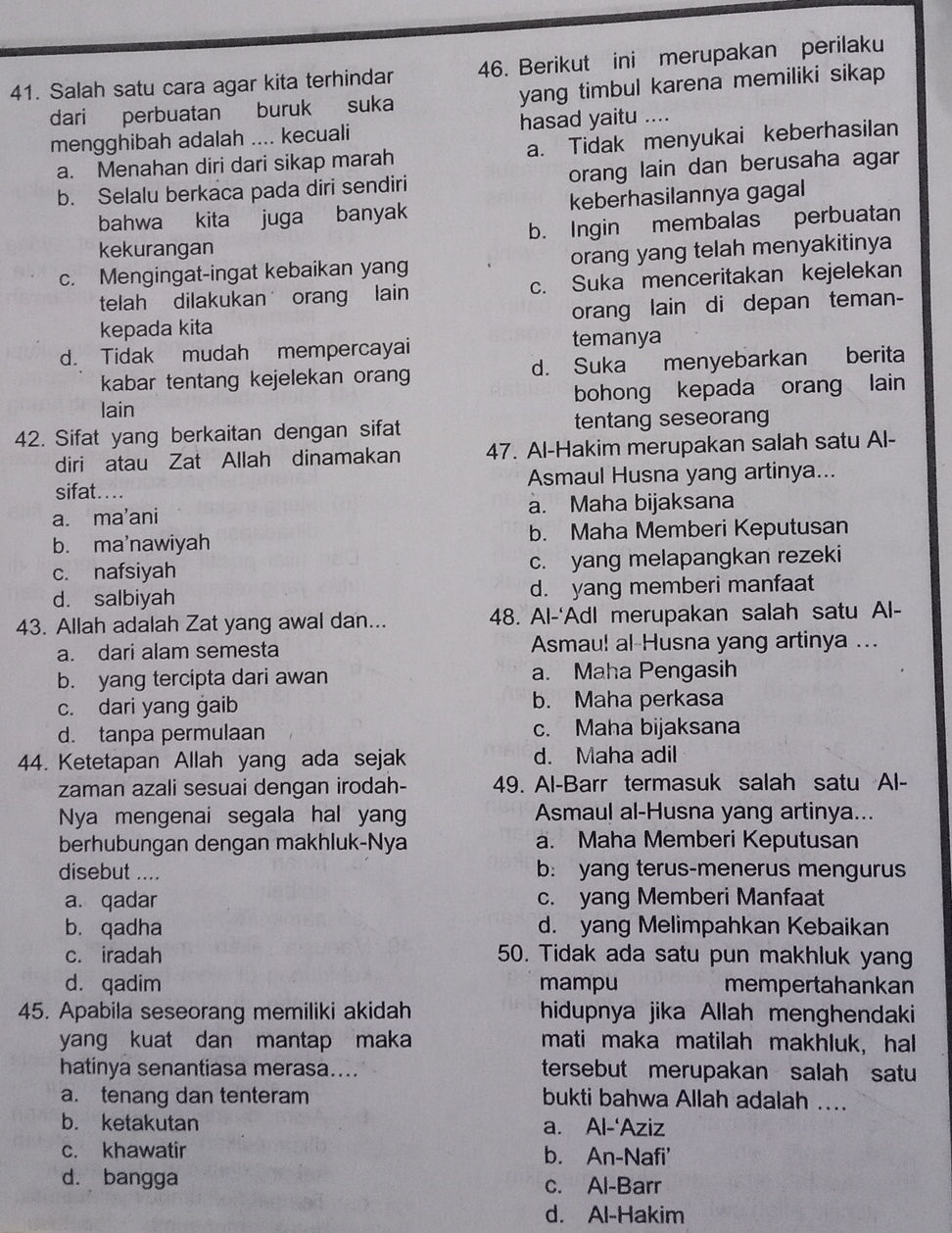 41. Salah satu cara agar kita terhindar dari | StudyX