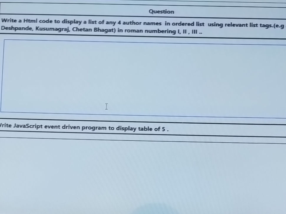 Write a Html code to display a list of any 4 | StudyX