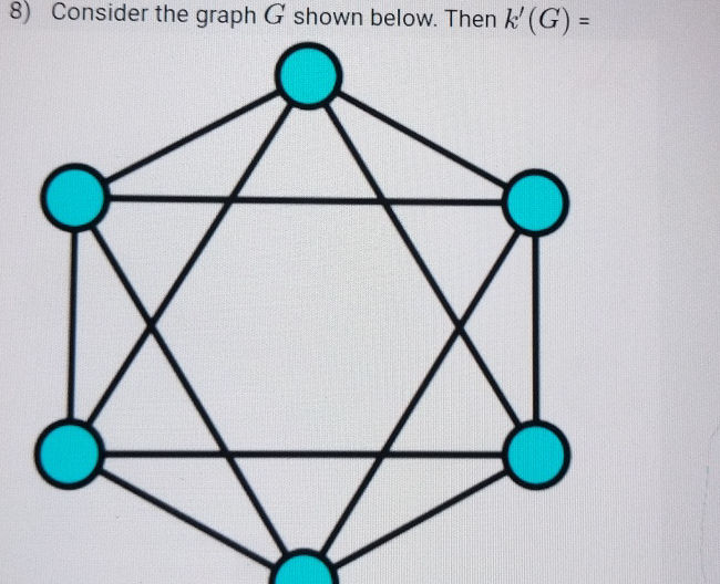 8) Consider the graph G shown below. Then | StudyX