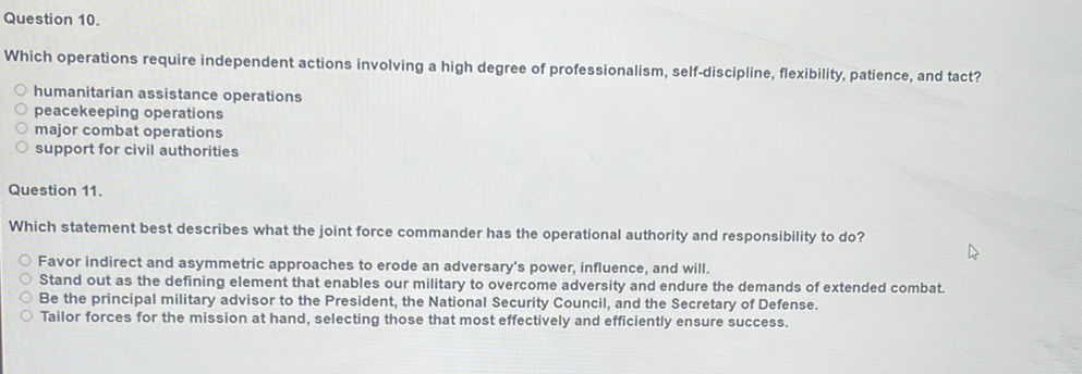 Question 10. Which operations require | StudyX