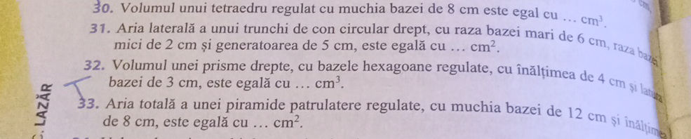 30. Volumul unui tetraedru regulat cu muchia | StudyX