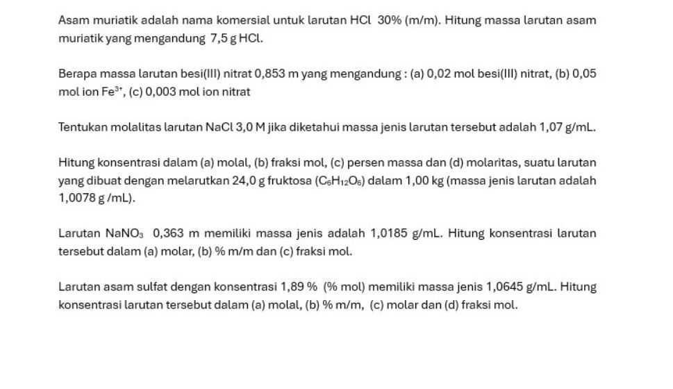 Asam muriatik adalah nama komersial untuk | StudyX