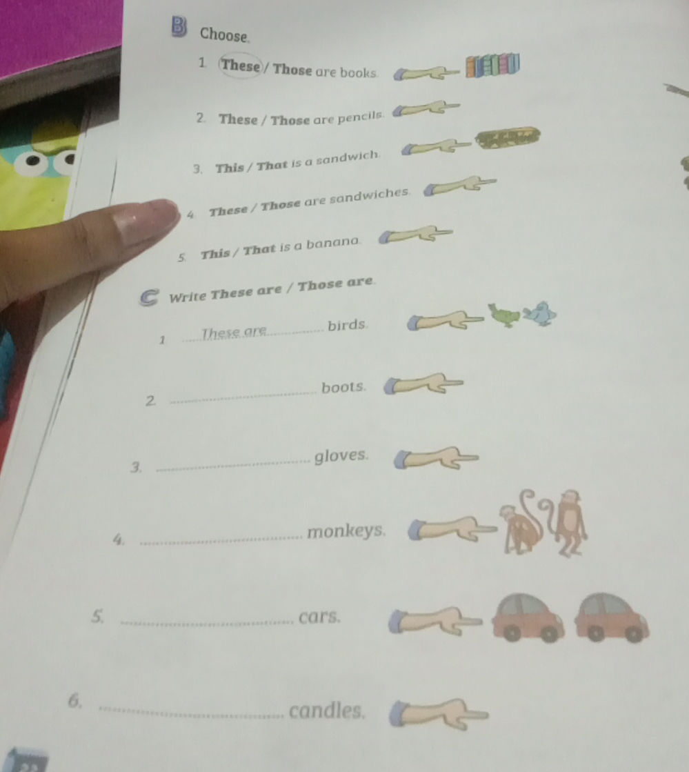 B Choose. 1. These / Those are books. 2. | StudyX