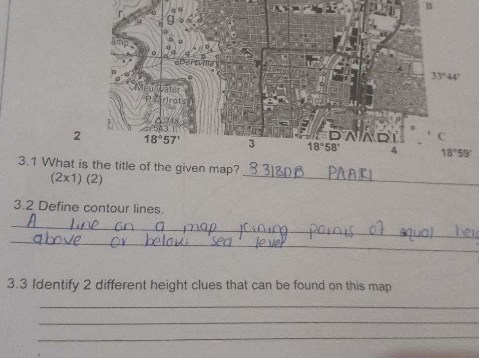 3.1 What is the title of the given map? | StudyX