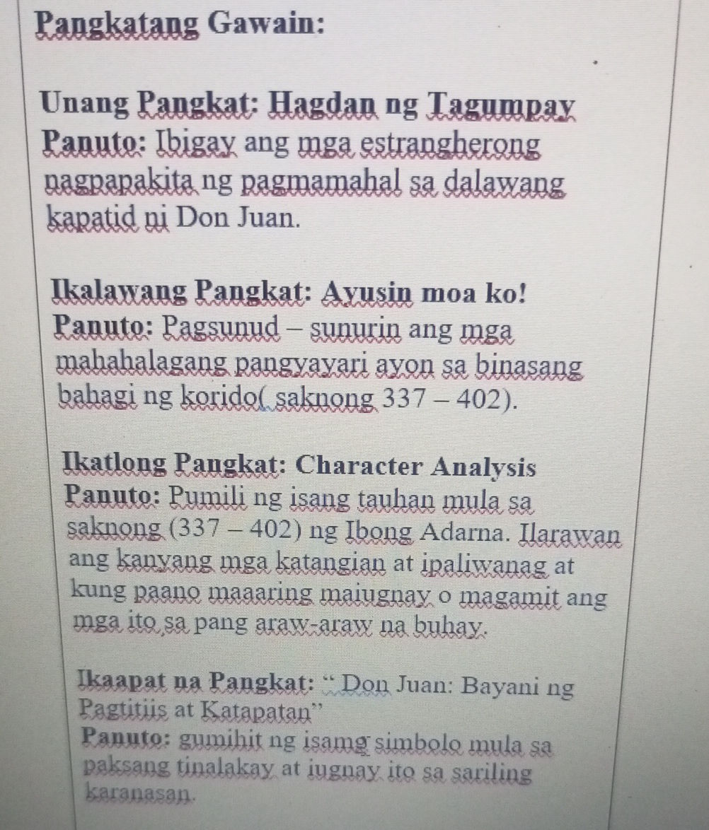 Pangkatang Gawain: Unang Pangkat: Hagdan ng | StudyX