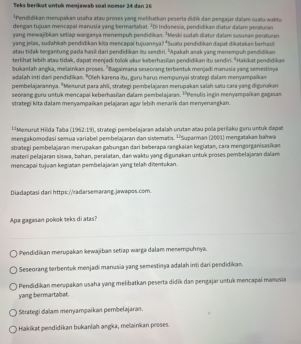 Teks berikut untuk menjawab soal nomor 24 | StudyX