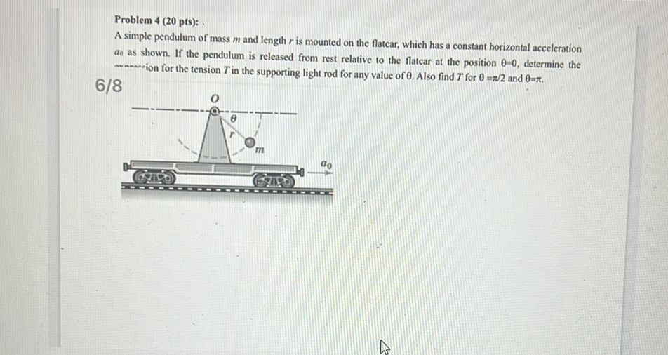Problem 4 (20 pts): A simple pendulum of | StudyX