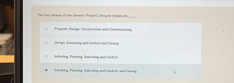 The four phases of the Generic Project