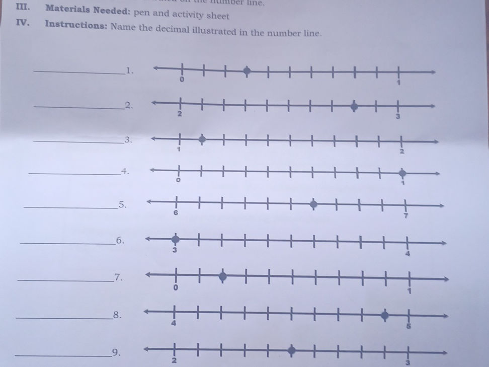 Instructions: Name the decimal illustrated | StudyX