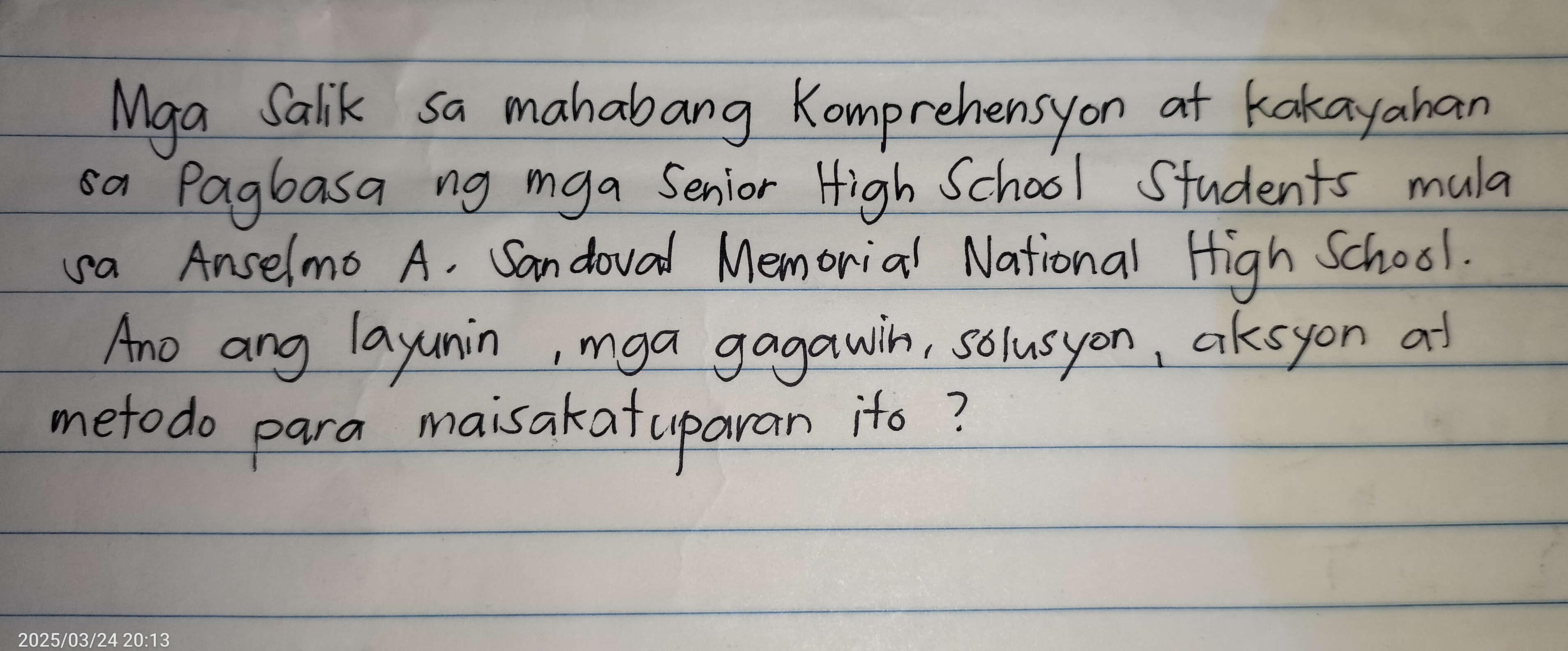 Mga Salik sa mahabang Komprehensyon at | StudyX