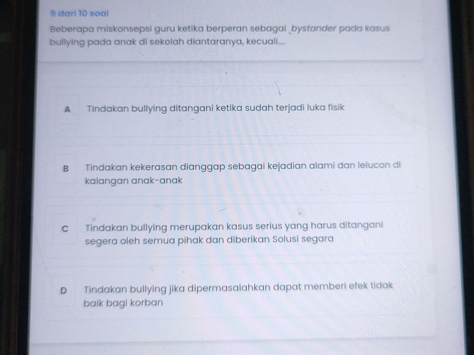 9 dari 10 soal Beberapa miskonsepsi guru | StudyX