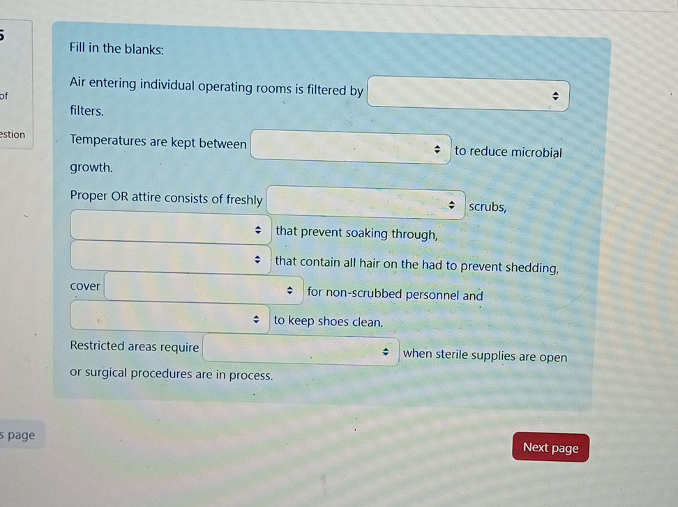 Fill in the blanks: Air entering individual | StudyX