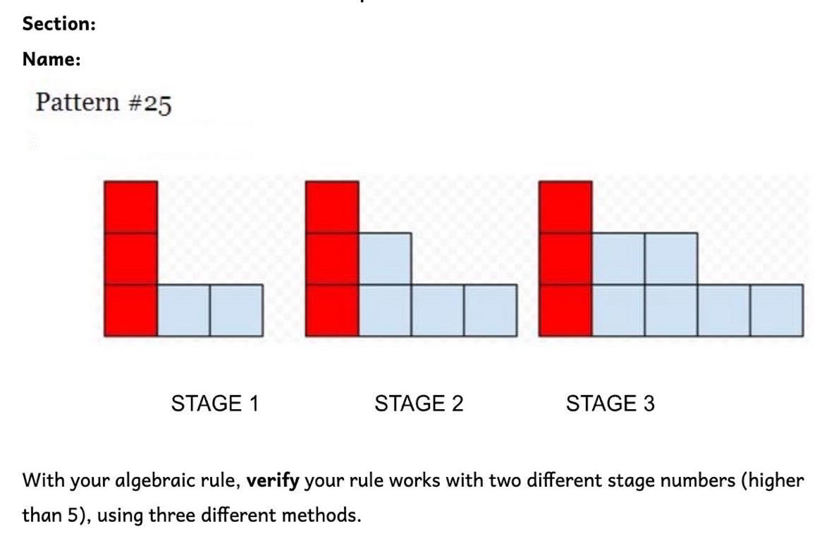 With your algebraic rule, verify your rule | StudyX
