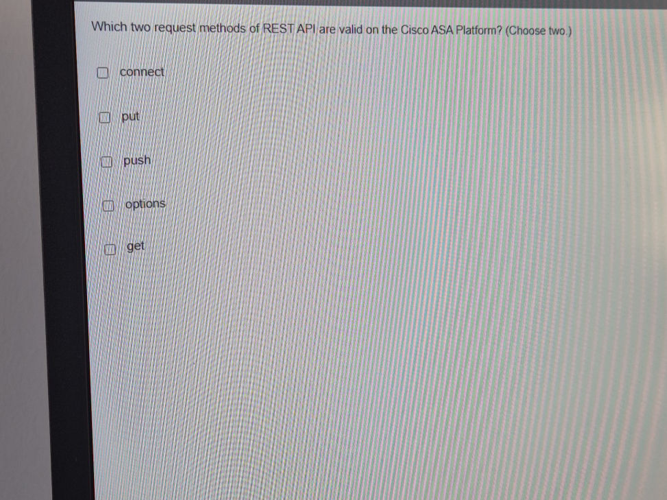 Which two request methods of REST API are | StudyX