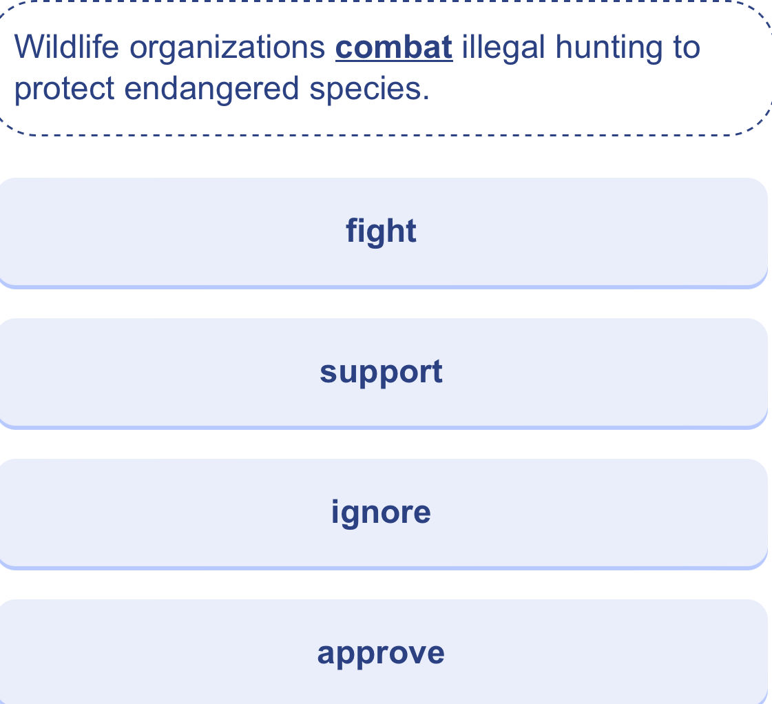 Wildlife organizations **combat** illegal | StudyX