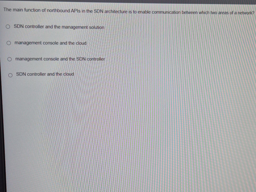 The main function of northbound APIs in the | StudyX