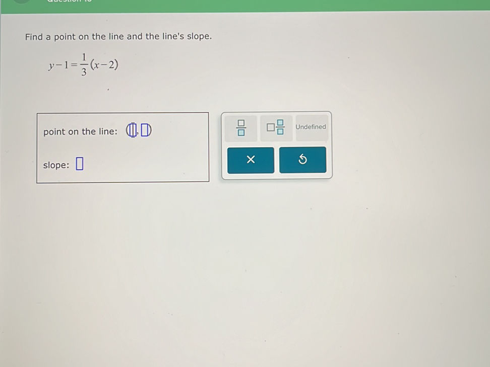 Find a point on the line and the line's | StudyX