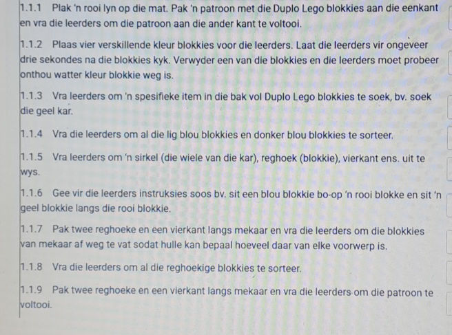 1.1.1 Plak 'n rooi lyn op die mat. Pak 'n | StudyX