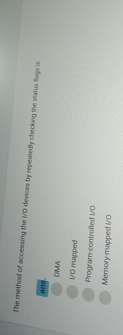 The method of accessing the I/O devices by | StudyX