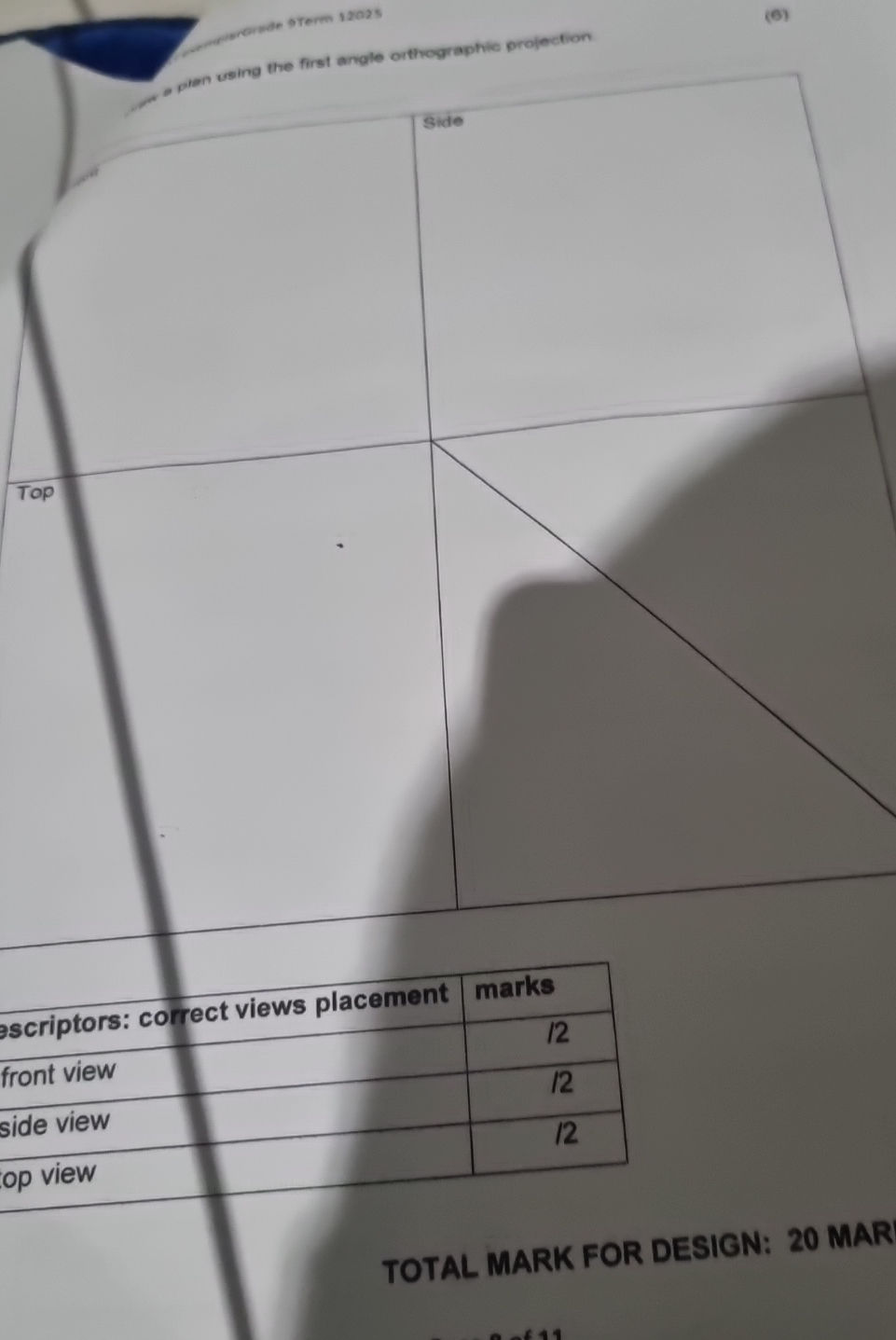 Draw a plan using the first angle | StudyX