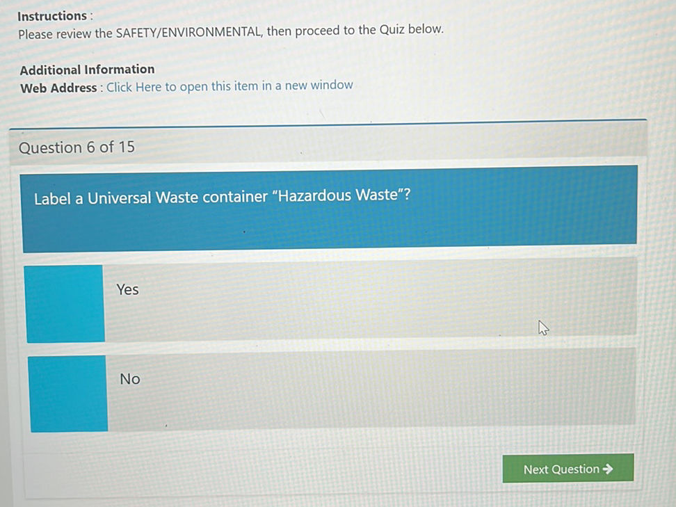 Label a Universal Waste container "Hazardous | StudyX