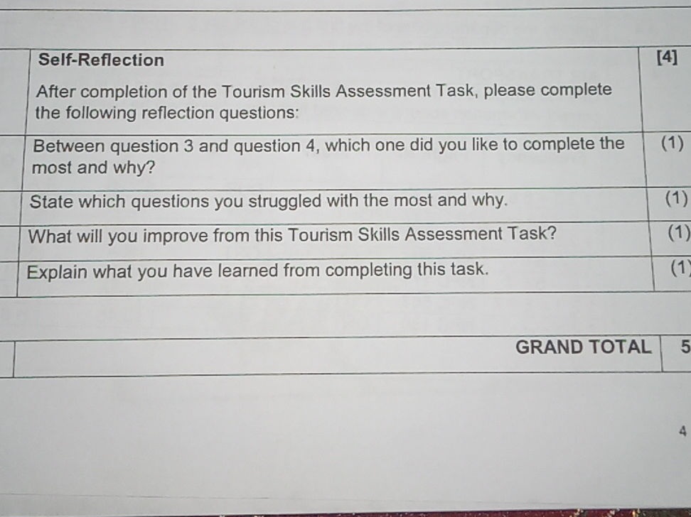 Self-Reflection After completion of the | StudyX