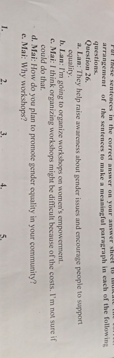 Put these sentences in the correct answer on | StudyX