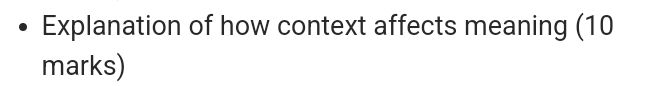 - Explanation of how context affects meaning | StudyX