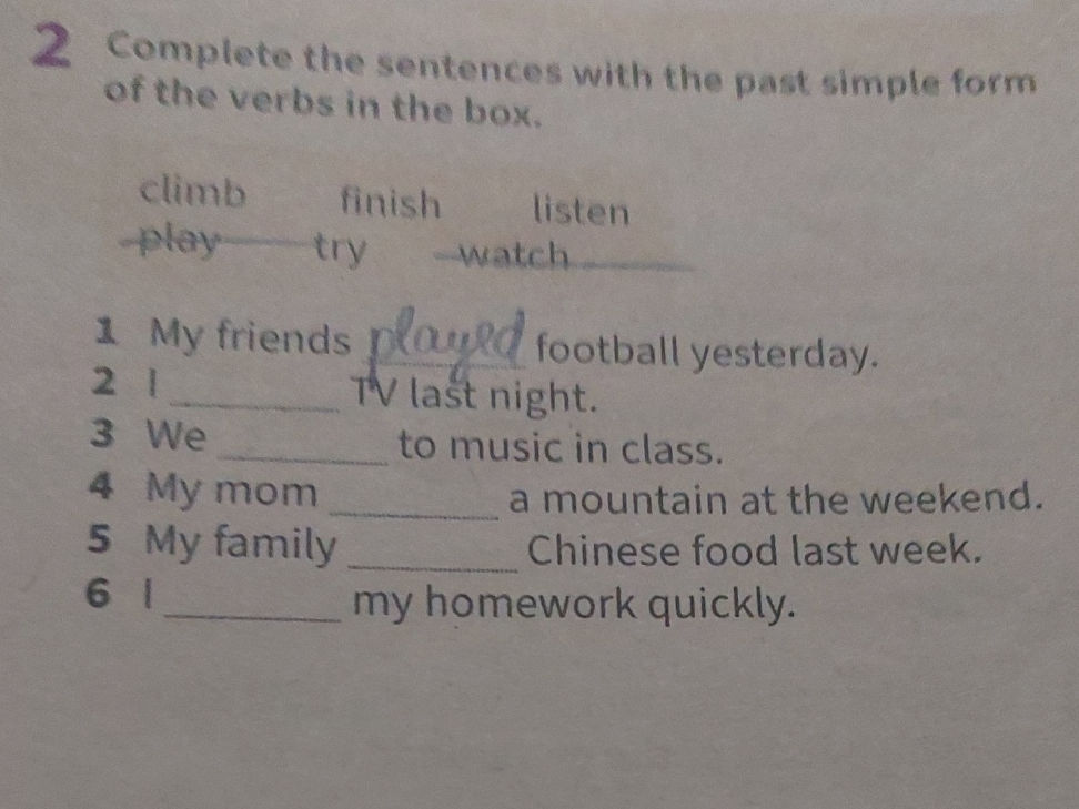 2 Complete the sentences with the past | StudyX