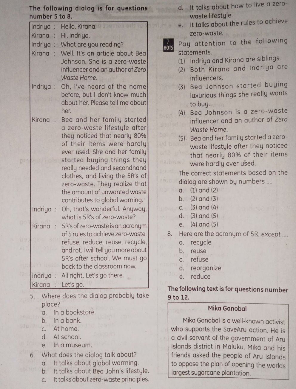 5. Where does the dialog probably take | StudyX