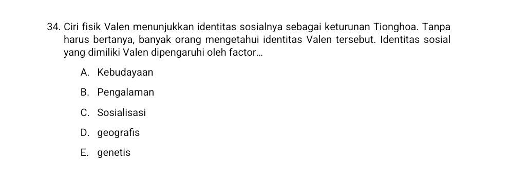 34. Ciri fisik Valen menunjukkan identitas | StudyX