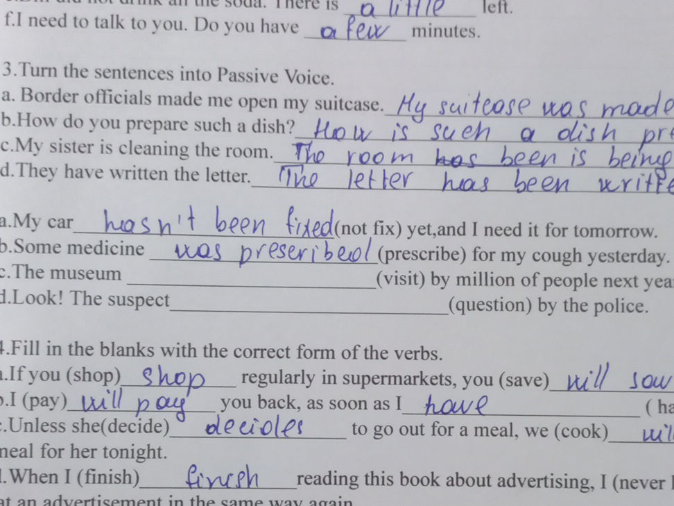 3. Turn the sentences into Passive Voice. | StudyX
