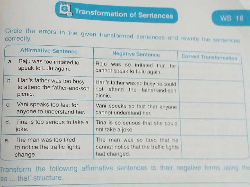 Circle the errors in the given transformed | StudyX