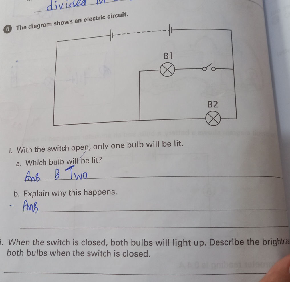 6 The diagram shows an electric circuit. i. | StudyX