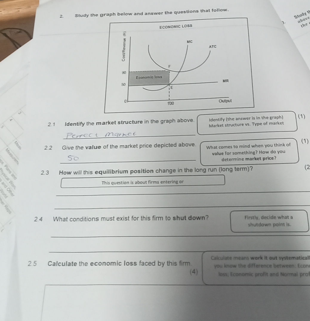 2. Study the graph below and answer the | StudyX
