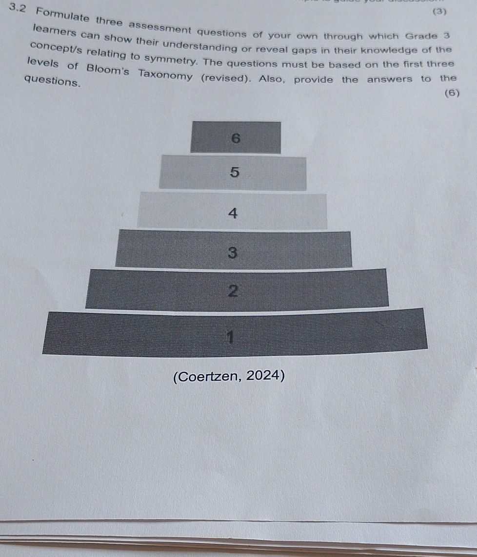 3.2 Formulate three assessment questions of | StudyX