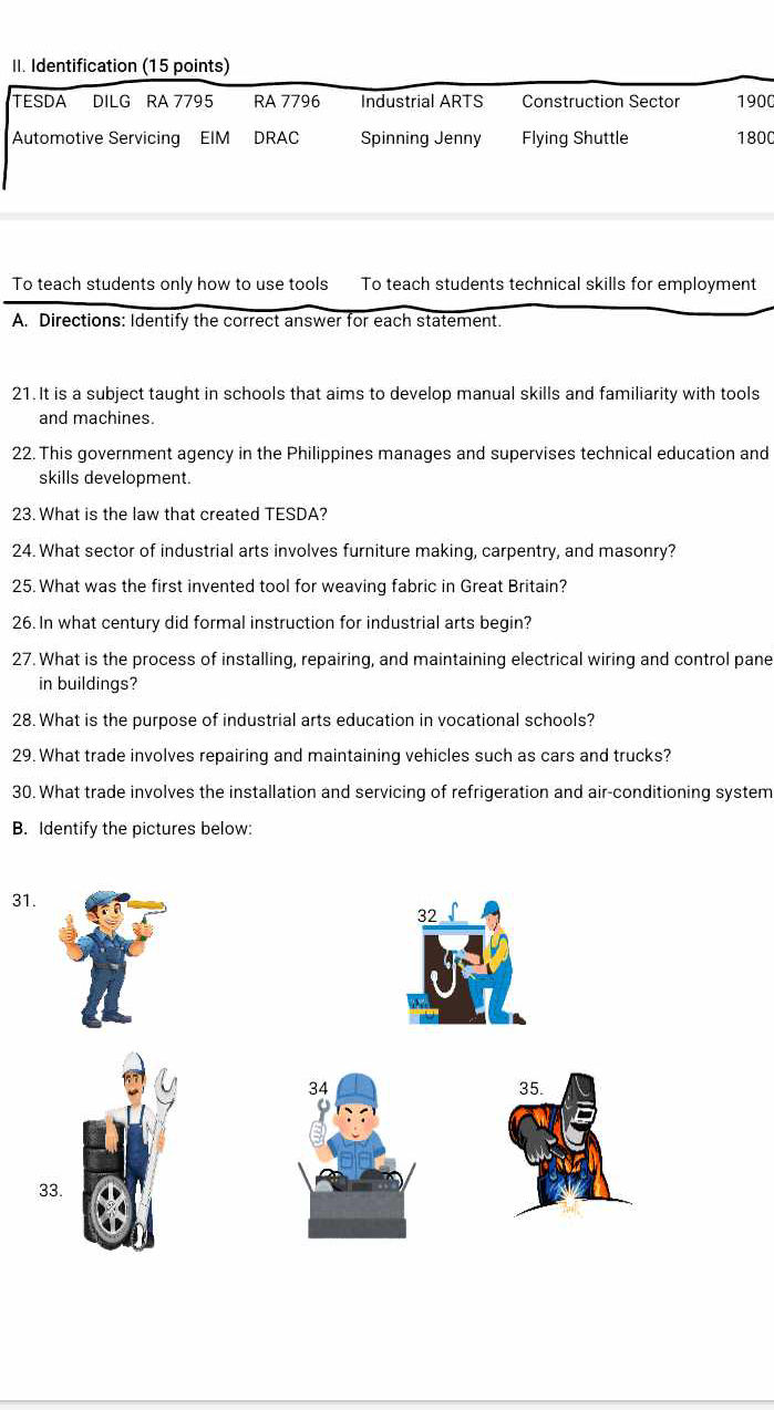 A. Directions: Identify the correct answer | StudyX