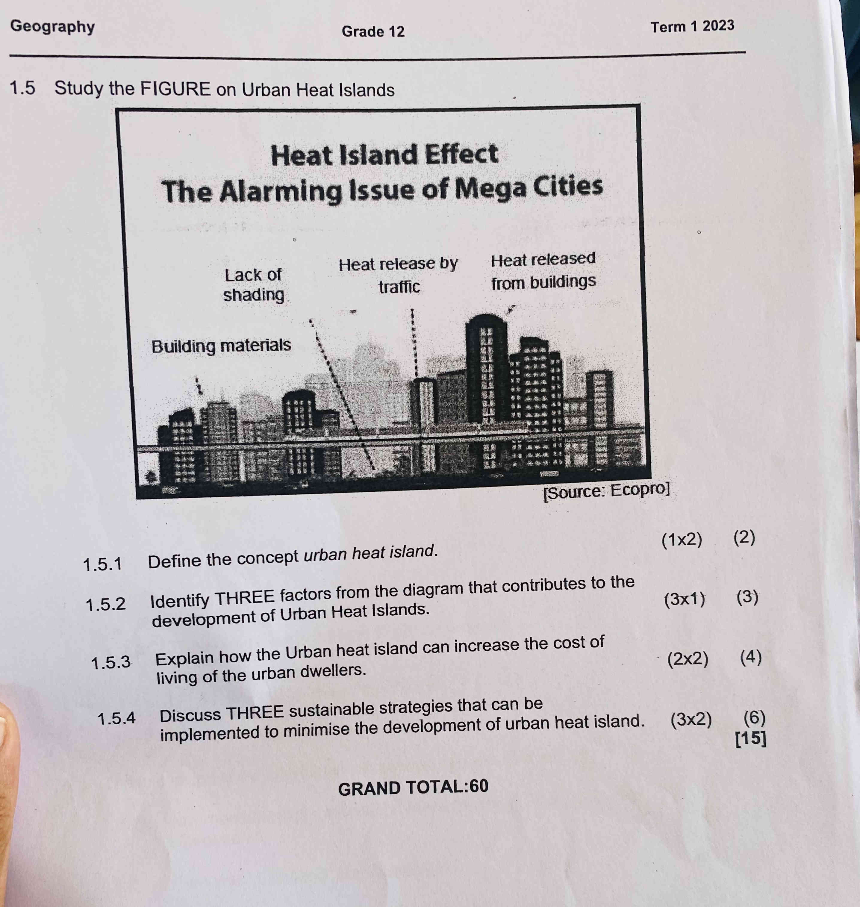 1.5 Study the FIGURE on Urban Heat Islands | StudyX