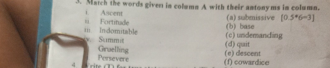 3. Match the words given in column A with | StudyX