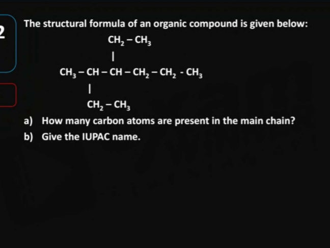 The structural formula of an organic | StudyX